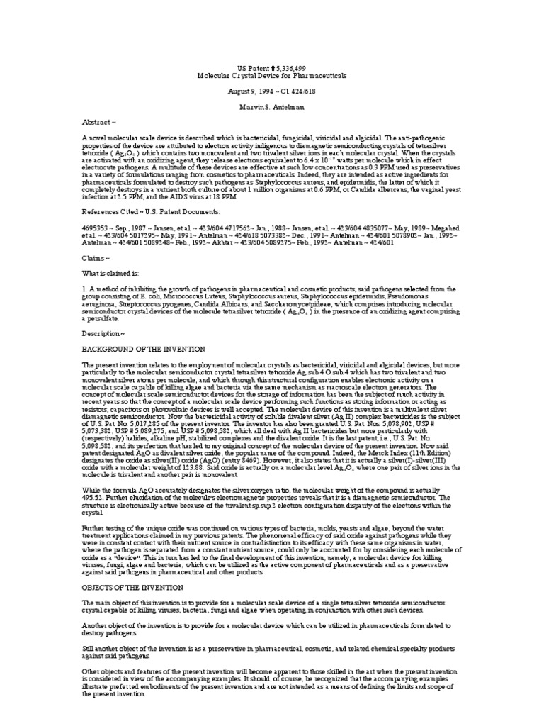 Tetrasilver Tetroxide: Antimicrobial Device | PDF | Silver | Valence ...