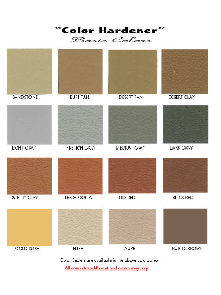 Hardener Color Chart | PDF | Color | Art Materials