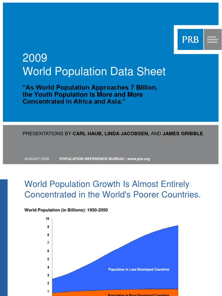6, 2009worlddatasheet Presentation | PDF | World Population ...