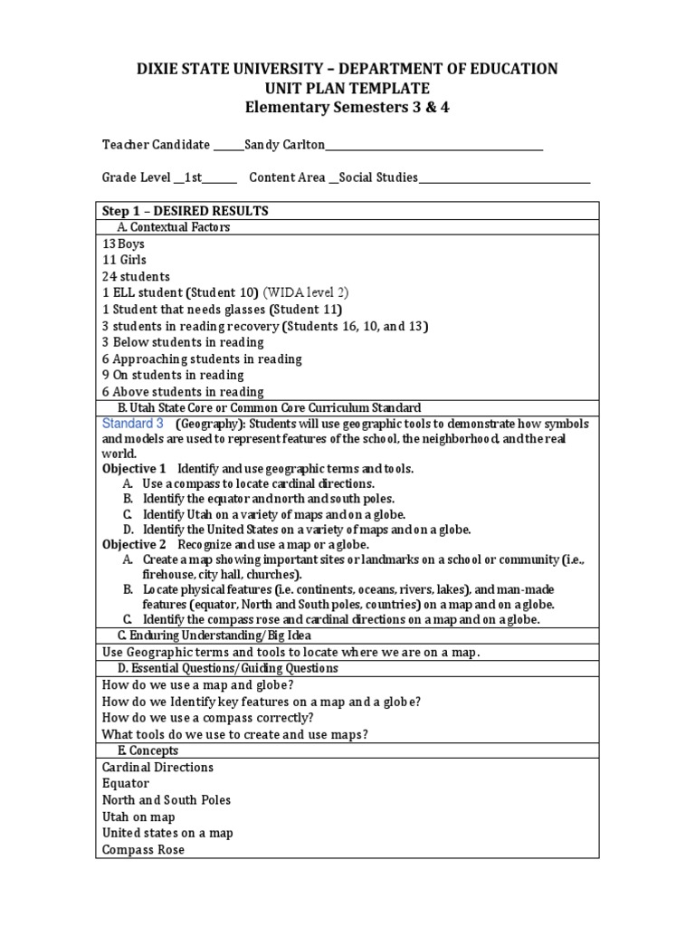 Standard 2 Unit Plan Maps | PDF | Map | Educational Assessment