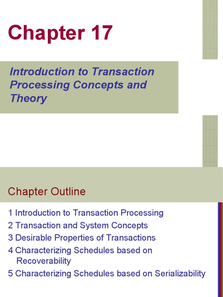 Introduction To Transaction Processing Concepts and Theory | PDF | Database Transaction ...