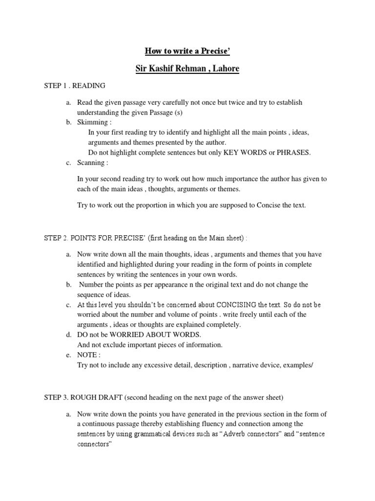 Techniques for Writing Precisely | PDF | Home & Garden