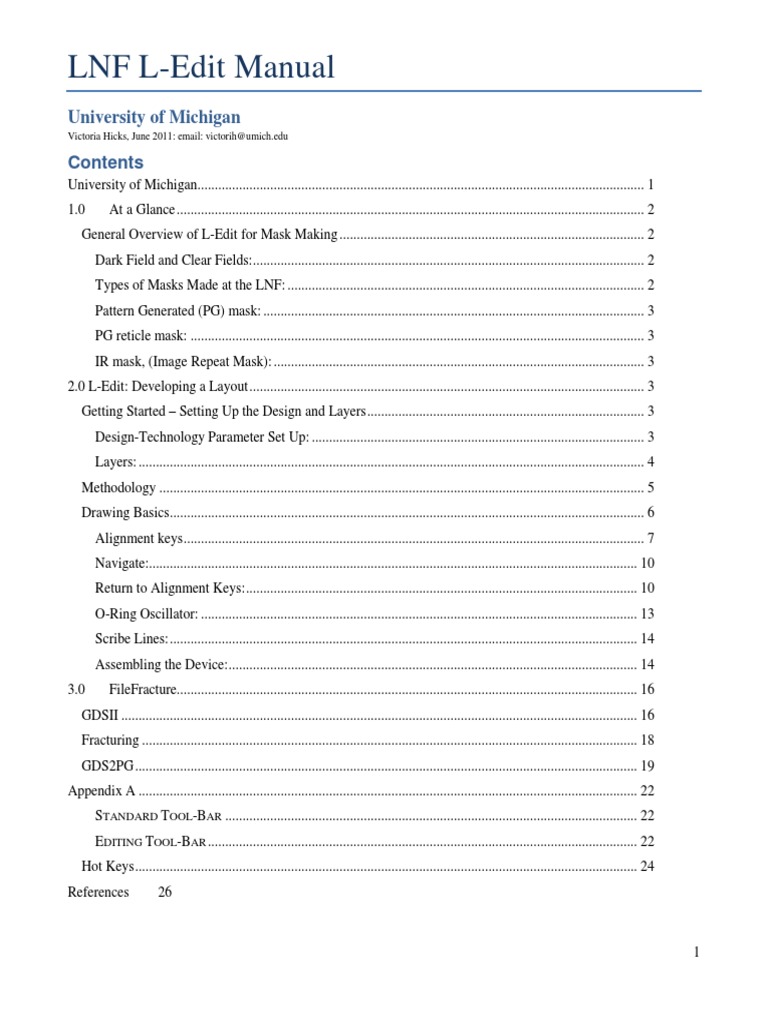 LNF L-Edit Manual: University of Michigan | PDF | Semiconductors And ...