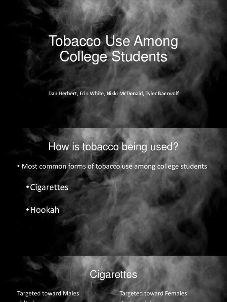 Group Presentation Smoking Among College Students | PDF | Tobacco ...