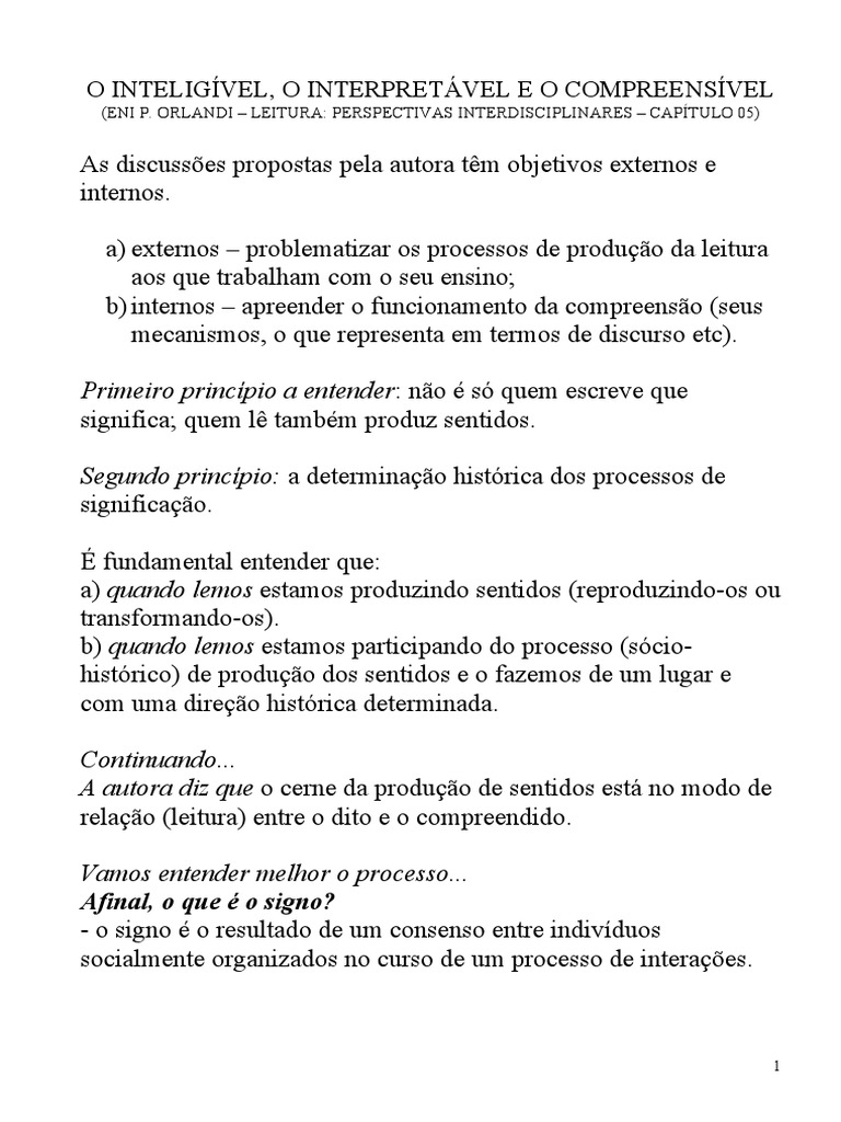 O Inteligivel o Interpretavel e o Compreensivel | PDF | Ideologias ...