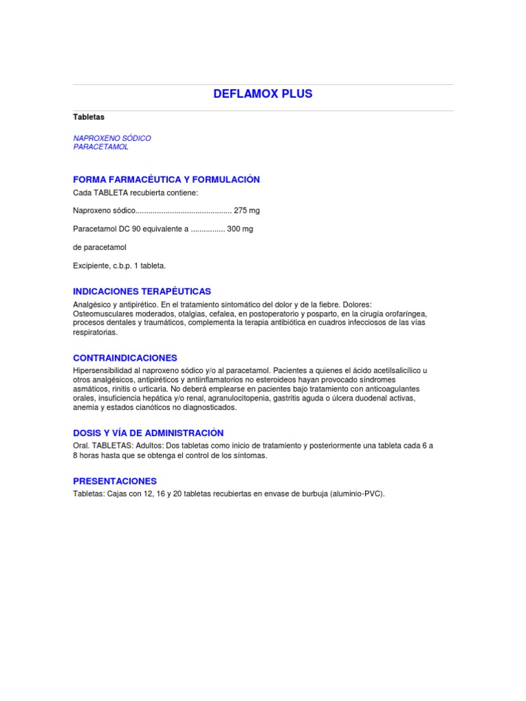HORMONA Deflamox Plus | PDF | Droga anti-inflamatoria libre de ...