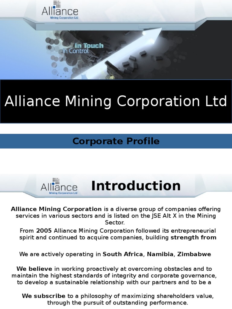 Alliance Mining Corporation Company Profile | PDF | Chief Executive ...