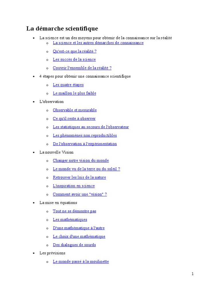 La Demarche Scientifique | PDF