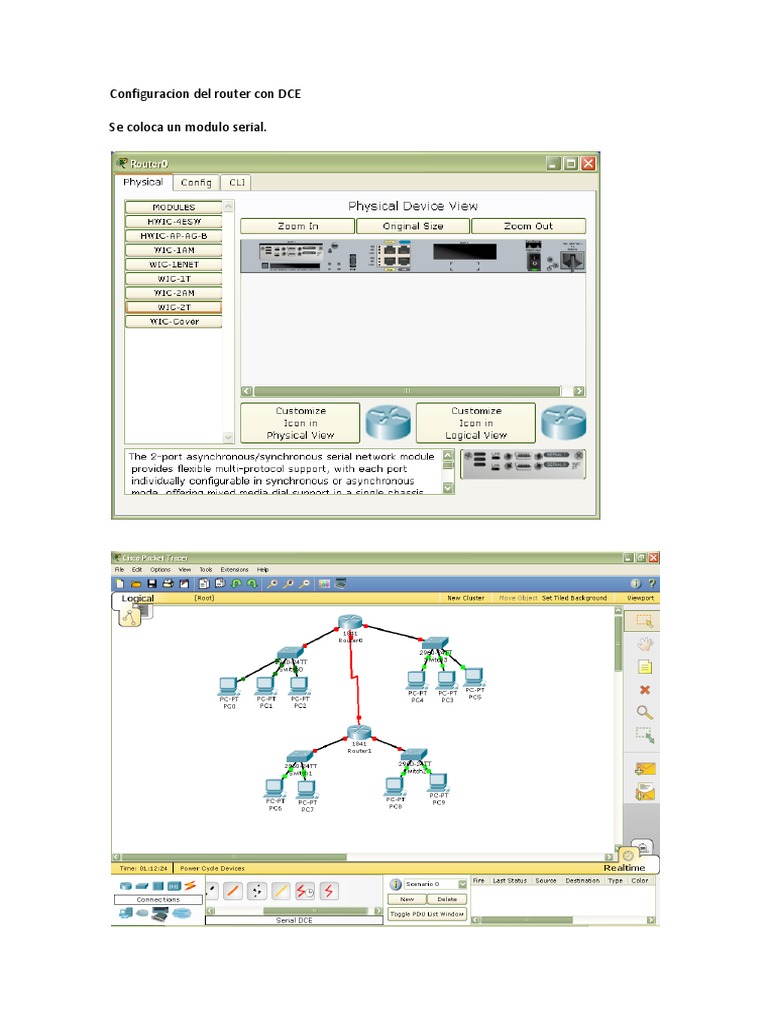 Configuracion Del Router Con DCE | PDF | Router (Computing) | Routing