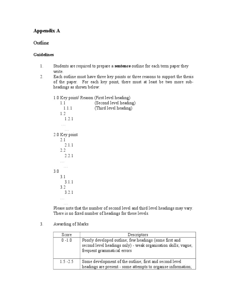 Appendix A - Outline | PDF