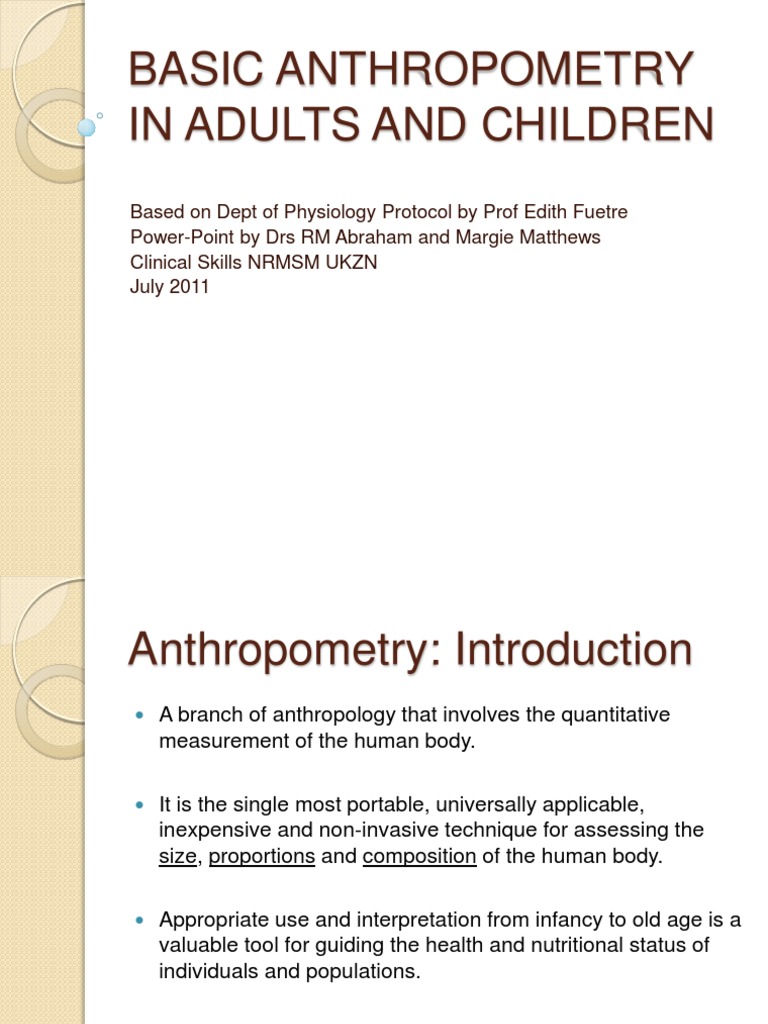 Basic Anthropometry in Adults and Children | PDF | Malnutrition ...