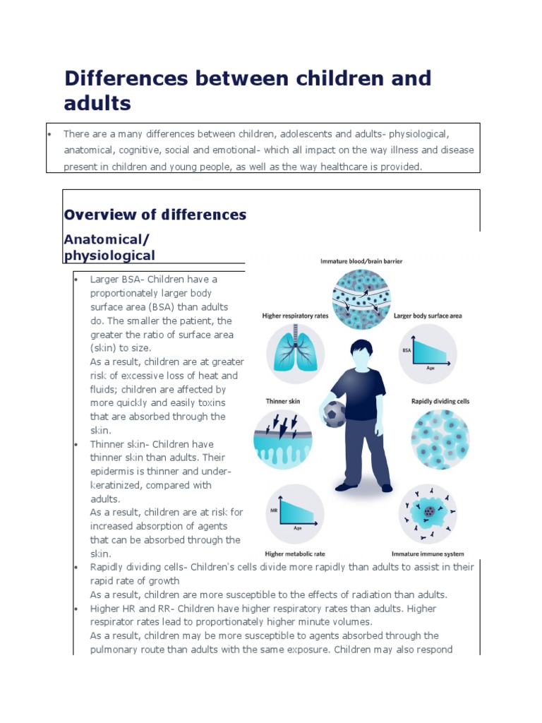 Key Differences: Children vs. Adults | PDF | Adolescence | Attachment ...