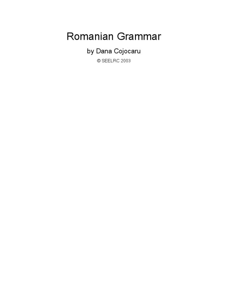 Romanian Grammar | PDF | Grammatical Gender | Pronoun