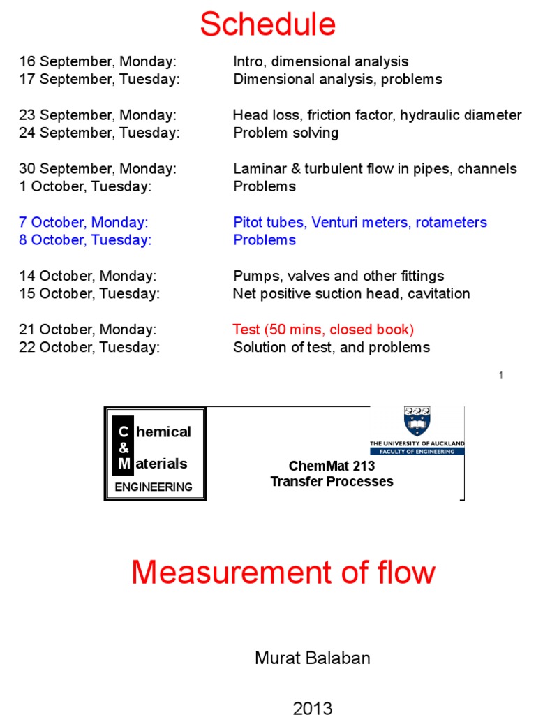 Measurement of Flow | PDF | Flow Measurement | Fluid Dynamics