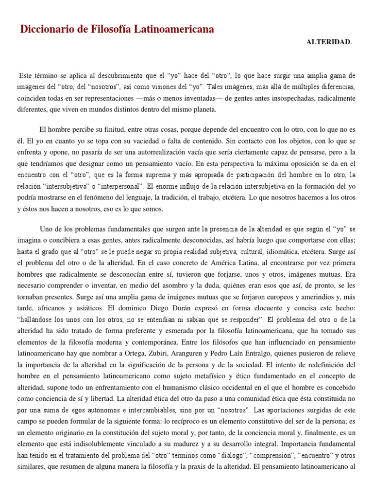 Importancia de la Alteridad en Filosofía | PDF | Moralidad | Epistemología