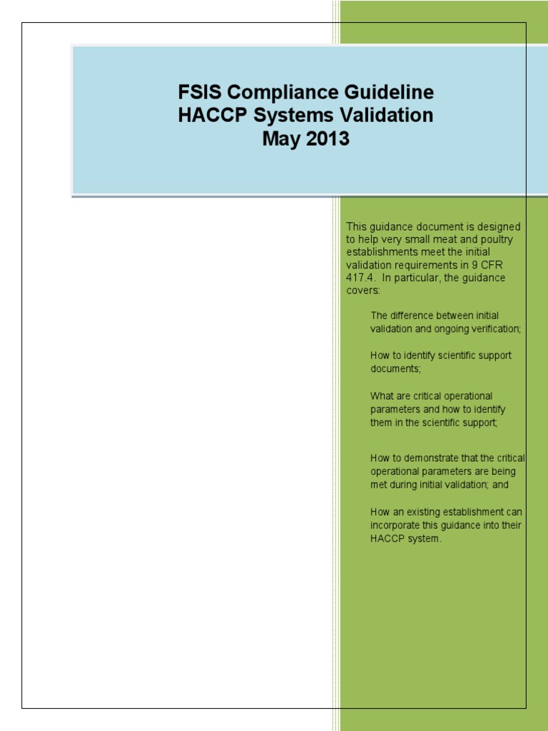 HACCP Systems Validation | Hazard Analysis And Critical Control Points ...