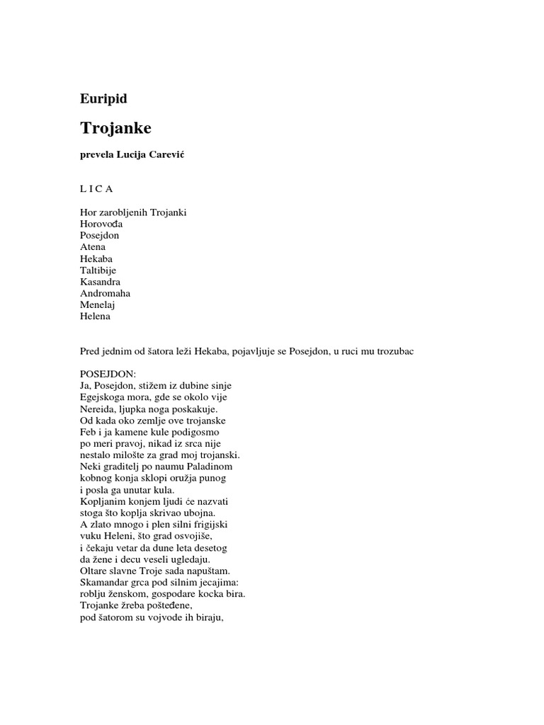 Euripid - Trojanke | PDF
