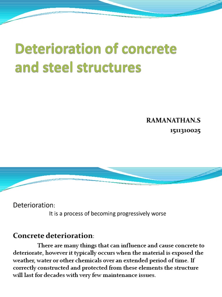 Deterioration Of Concrete And Steel Structures Pdf Concrete