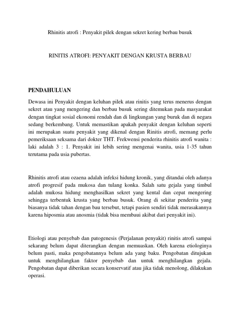 Rhinitis Atrofi | PDF