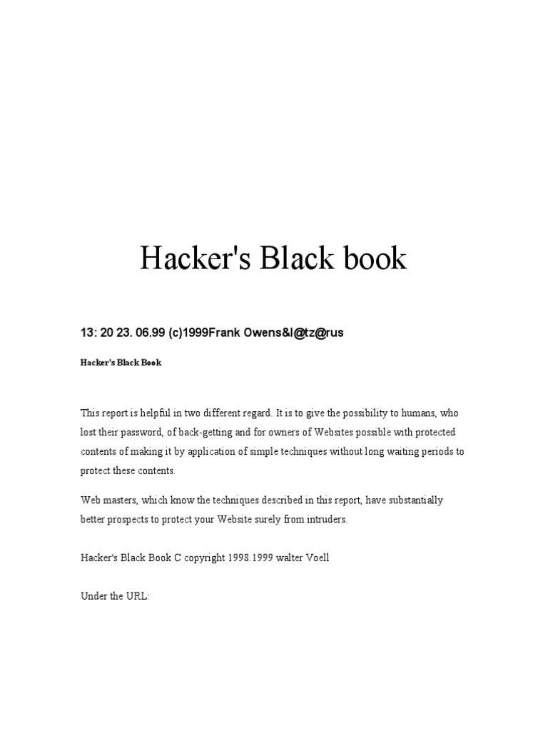 Hackers Black Book | PDF | Internet Relay Chat | Password