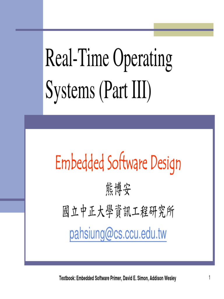 An Embedded Software Primer by David e Simon | PDF | Embedded System ...