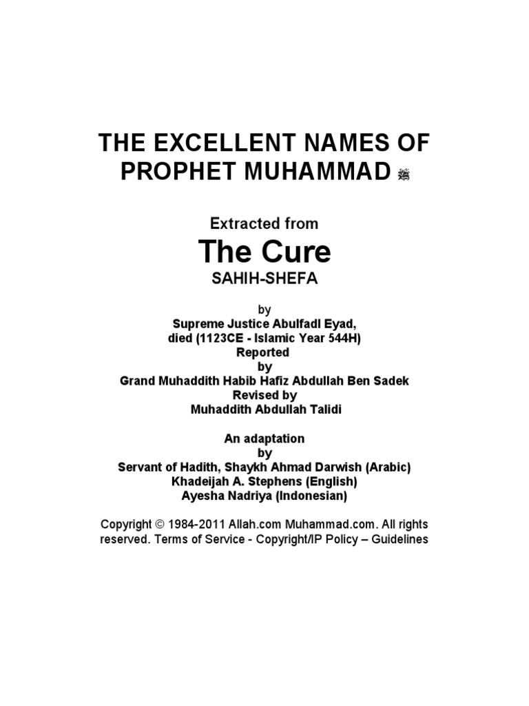 BOOK 7 The Excellent Names of Prophet Muhammad | PDF | Prophets And ...