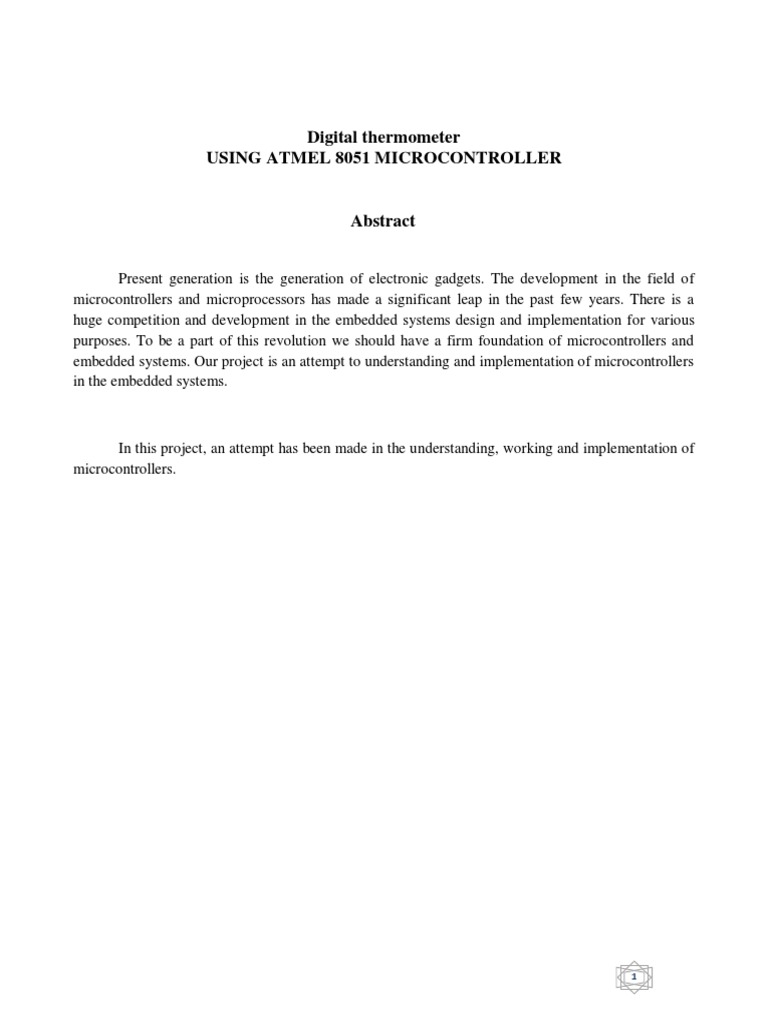 Digital Temperature Using Atmel 8051 Microcontroller | PDF | Electric ...