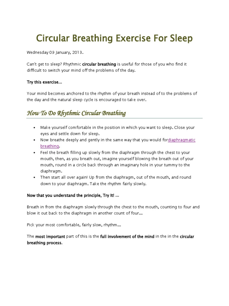 Circular Breath | PDF | Breathing | Physiology