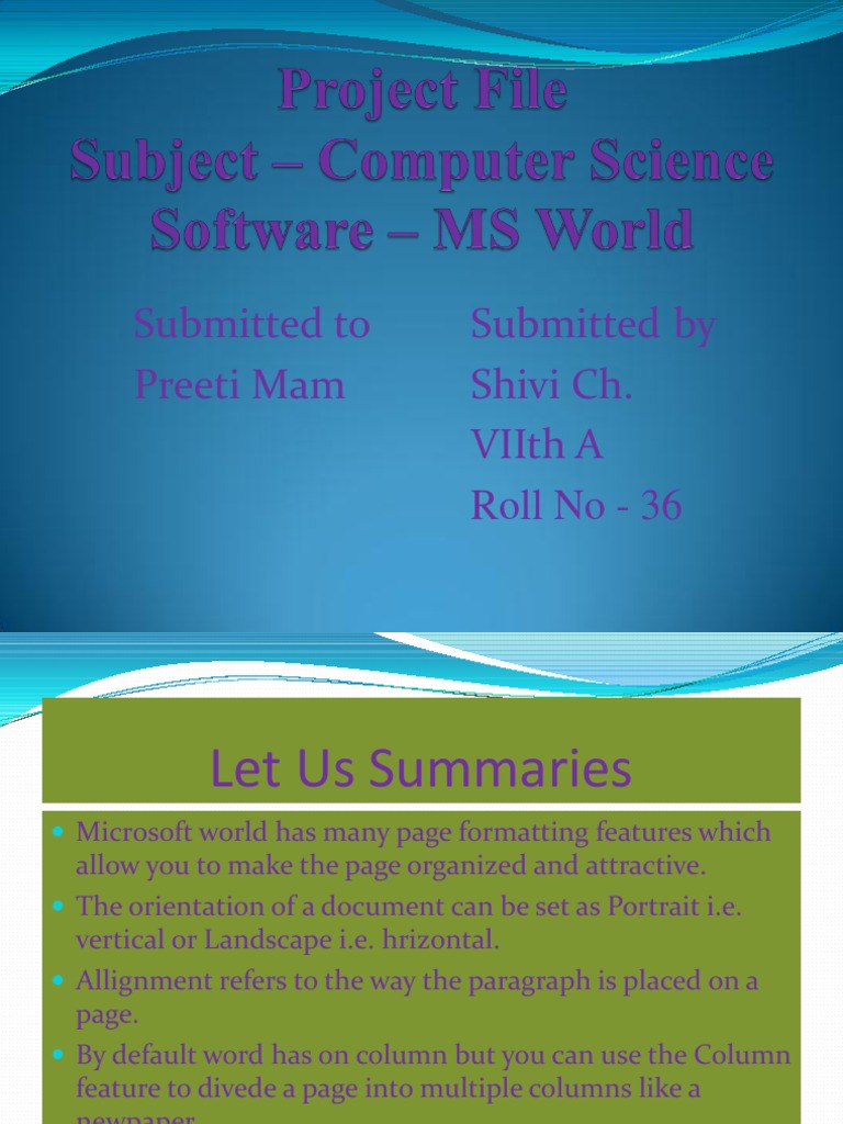 Microsoft Word Page Formatting Guide | PDF