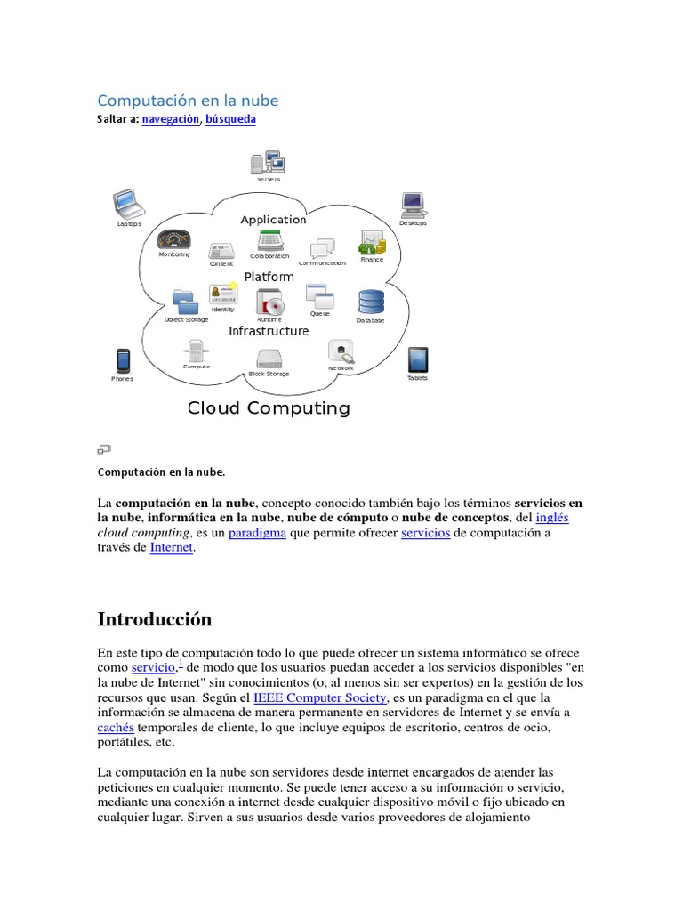 Computación En La Nube Pdf Plataforma Como Servicio Software