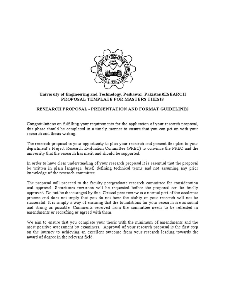 UET Research Proposal Template | Download Free PDF | Thesis | Postgraduate Education