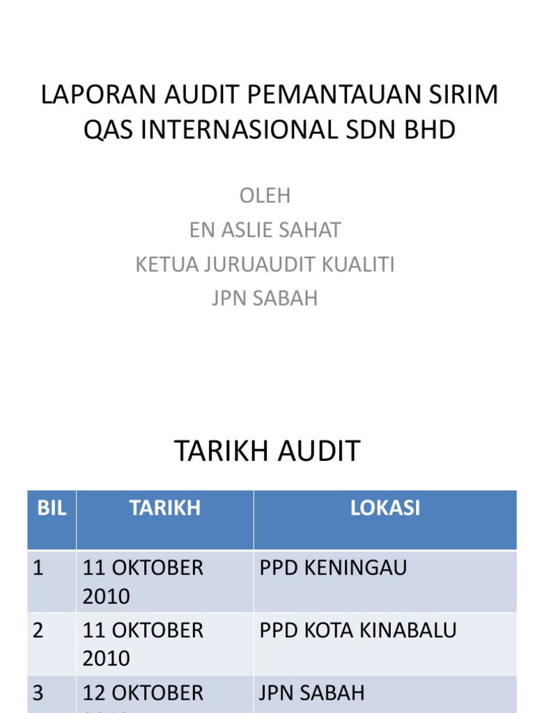 Laporan Audit SIRIM 2010 | PDF