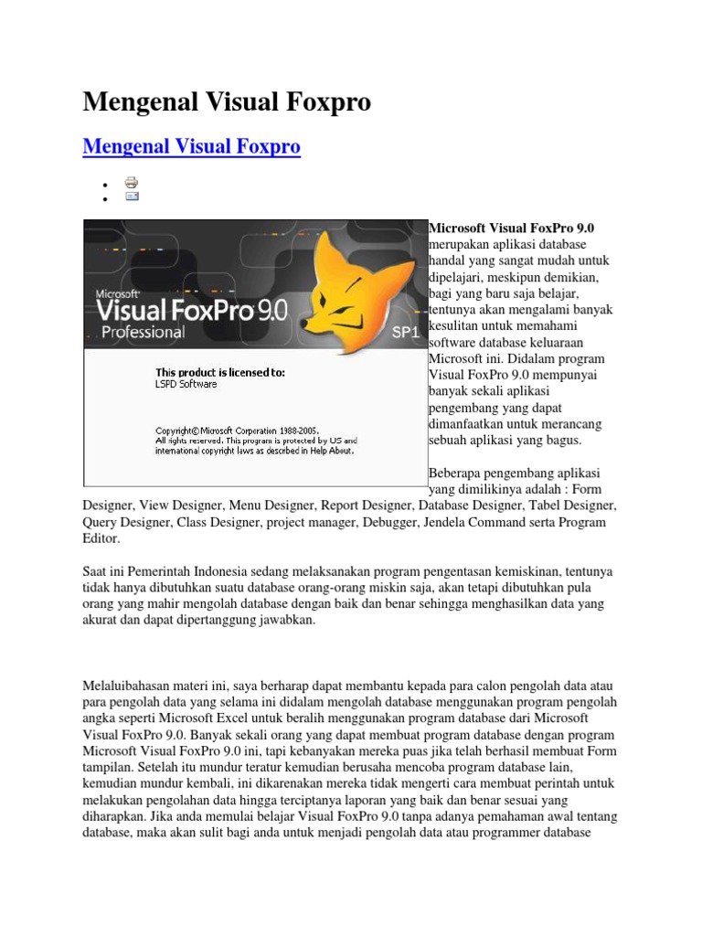 Mengenal Visual Foxpro | PDF