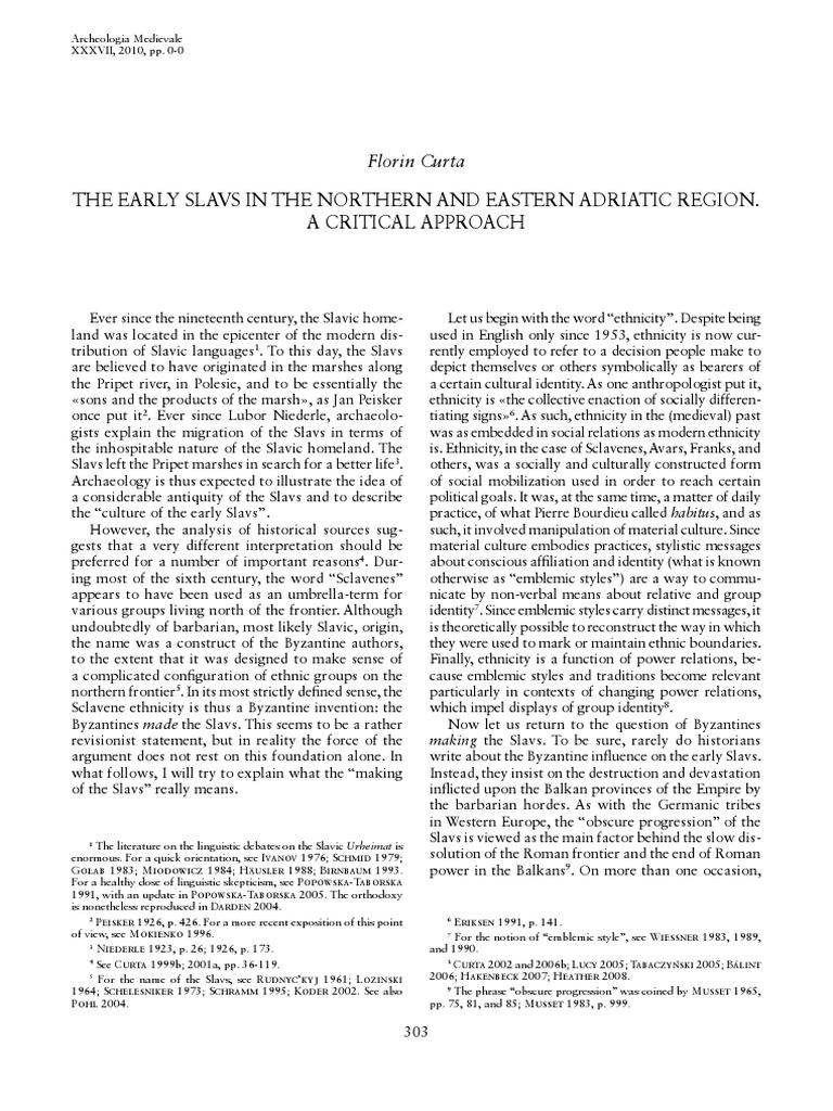 The Byzantine Construction of Slavic Ethnic Identity: A Critical ...