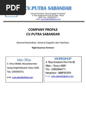 Contoh Company Profile Cv Pengadaan Barang Dan Jasa Pdf - CornneewtVlla