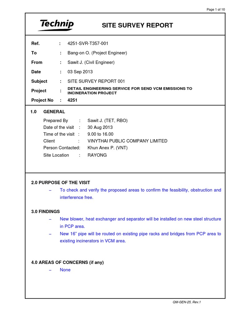 4251 SVR T357 001 - Civil Site Survey Report | PDF