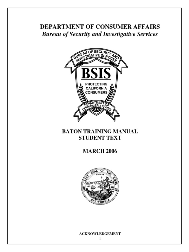 Baton Training Manual | PDF | Assault | Security Guard