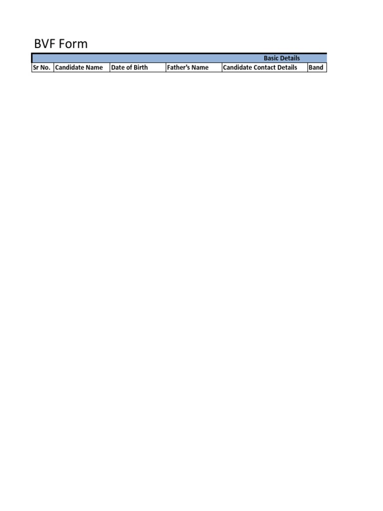 BVF Form - Excel Verification | PDF | Finance & Money Management
