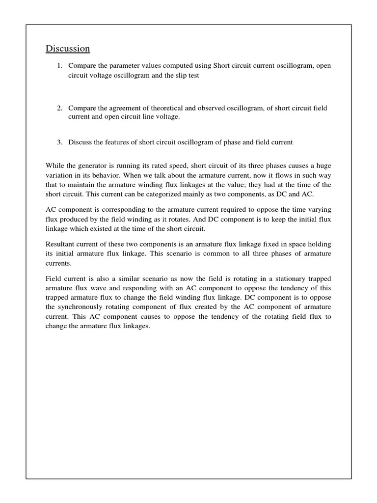 Synchronous Generator Transient Analysis | PDF | Electric Current | Alternating Current