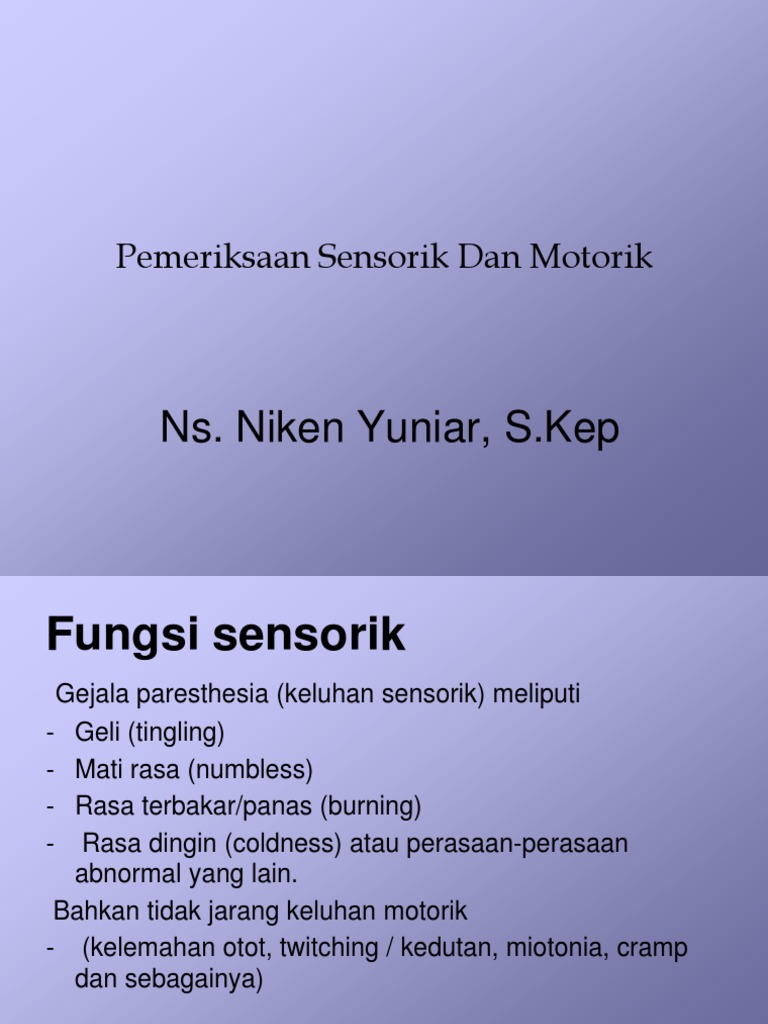 Sensorik Motorik | PDF
