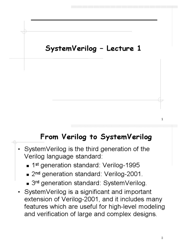 02 SystemVerilogLecture1 | PDF | Array Data Structure | Array Data Type