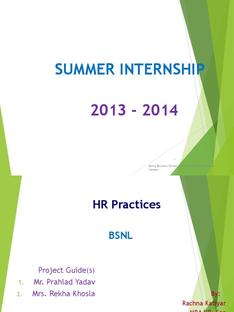 Summer Internship: Amity Business School, Amity University, Lucknow ...