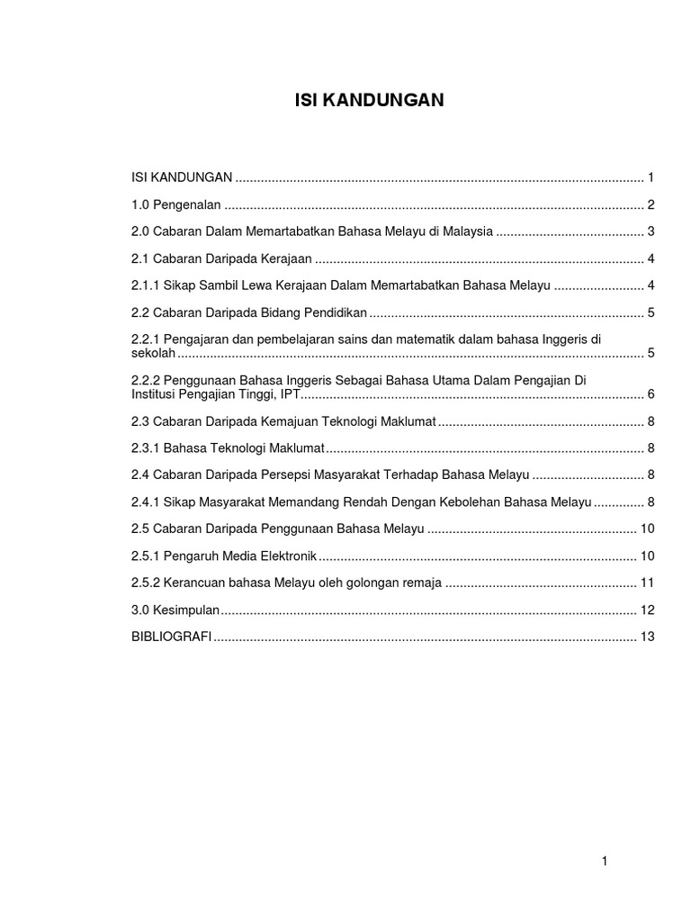 Halangan Dalam Memartabatkan Bahasa Melayu | PDF