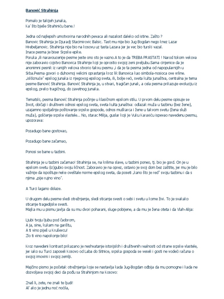 Banovic Strahinja | PDF