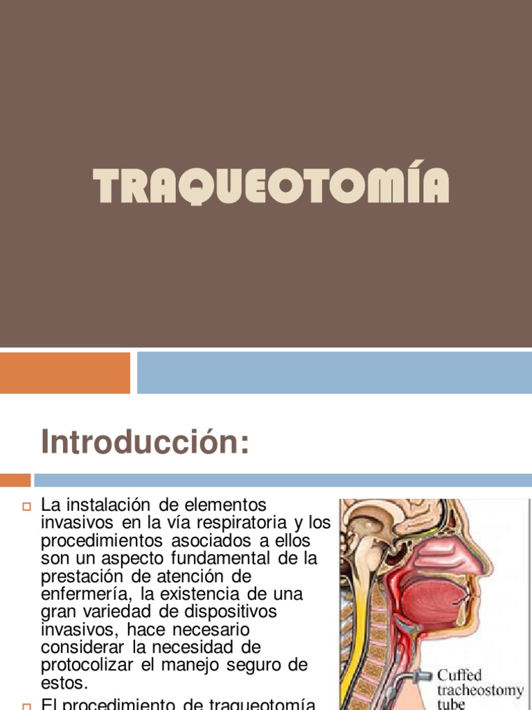 TRAQUEOTOMÍA | PDF | Sistema respiratorio | Respiración