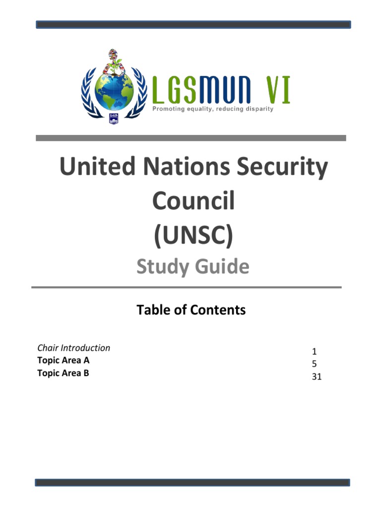 LGSMUN VI UNSC Study Guide | PDF | Mali | Peacekeeping