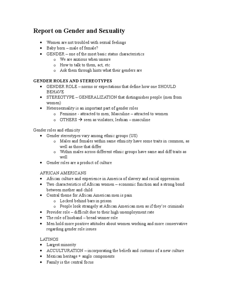 Understanding Gender Roles and Sexuality | PDF | Sexual Arousal ...