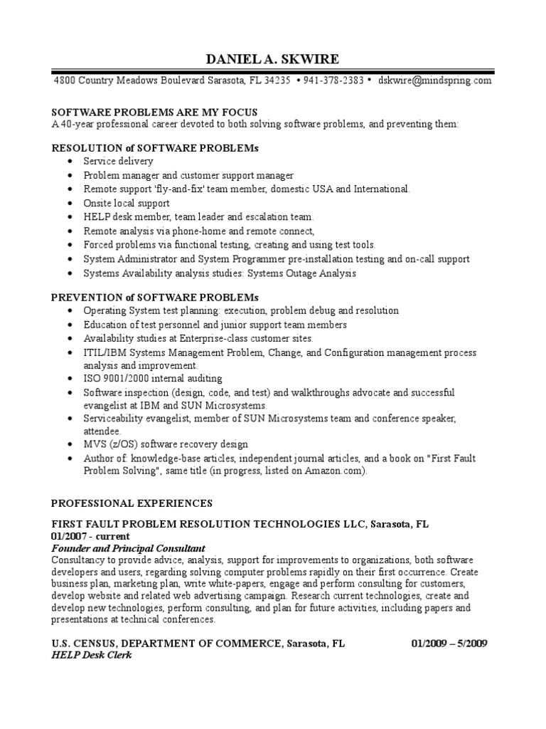 Software Problem Resolution Expert | PDF | Programmer | Operating System