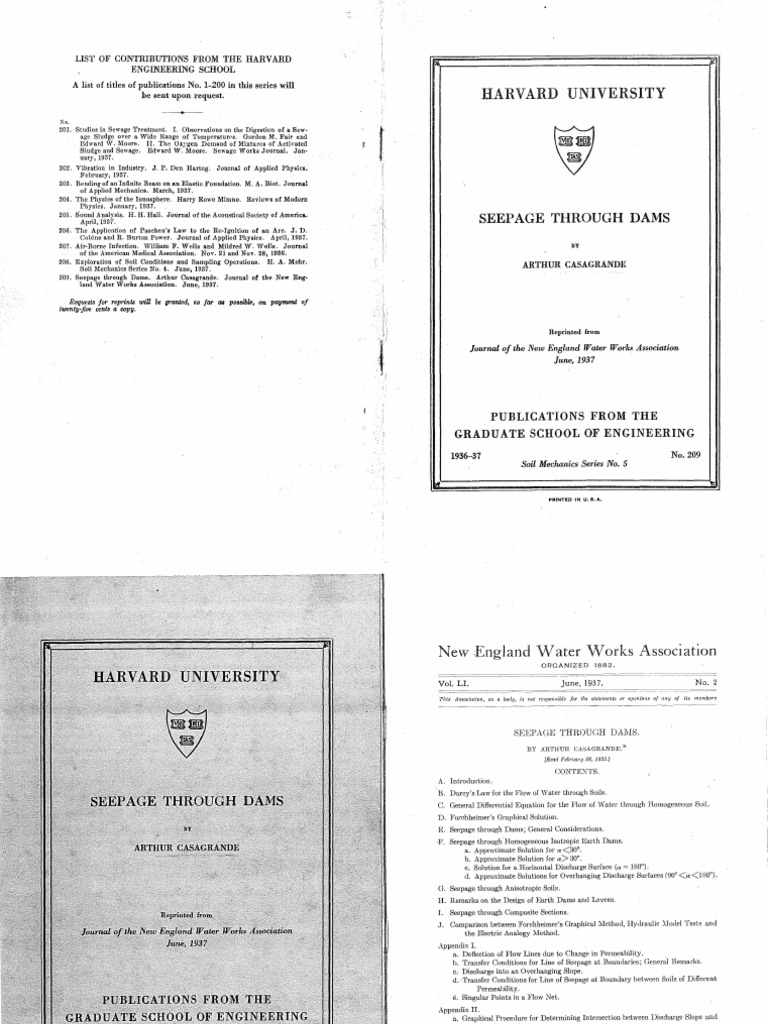 Seepage Analysis in Dams by Casagrande | PDF | Soil Mechanics | Equations
