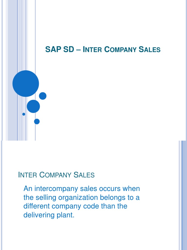 SAP SD Intercompany Sales Process Guide | PDF